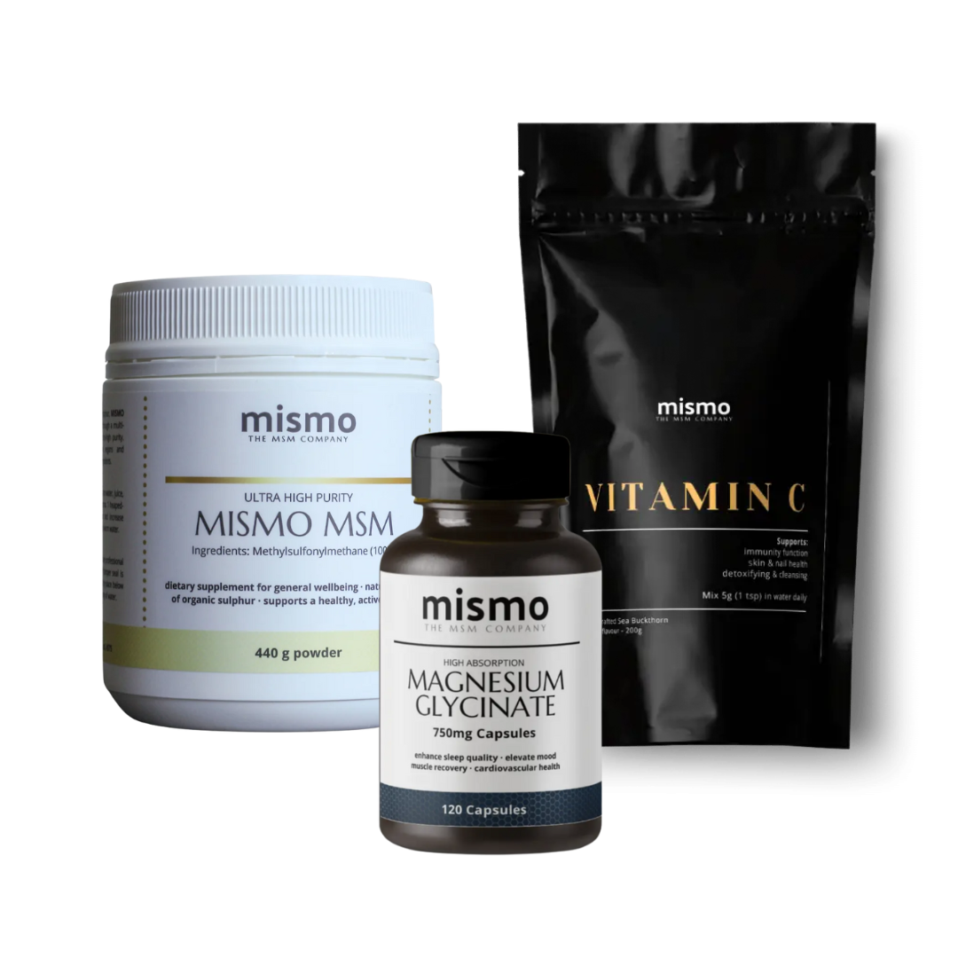 Wellness Bundle | MSM, Magnesium Glycinate & Vitamin C for Joint, Sleep ...